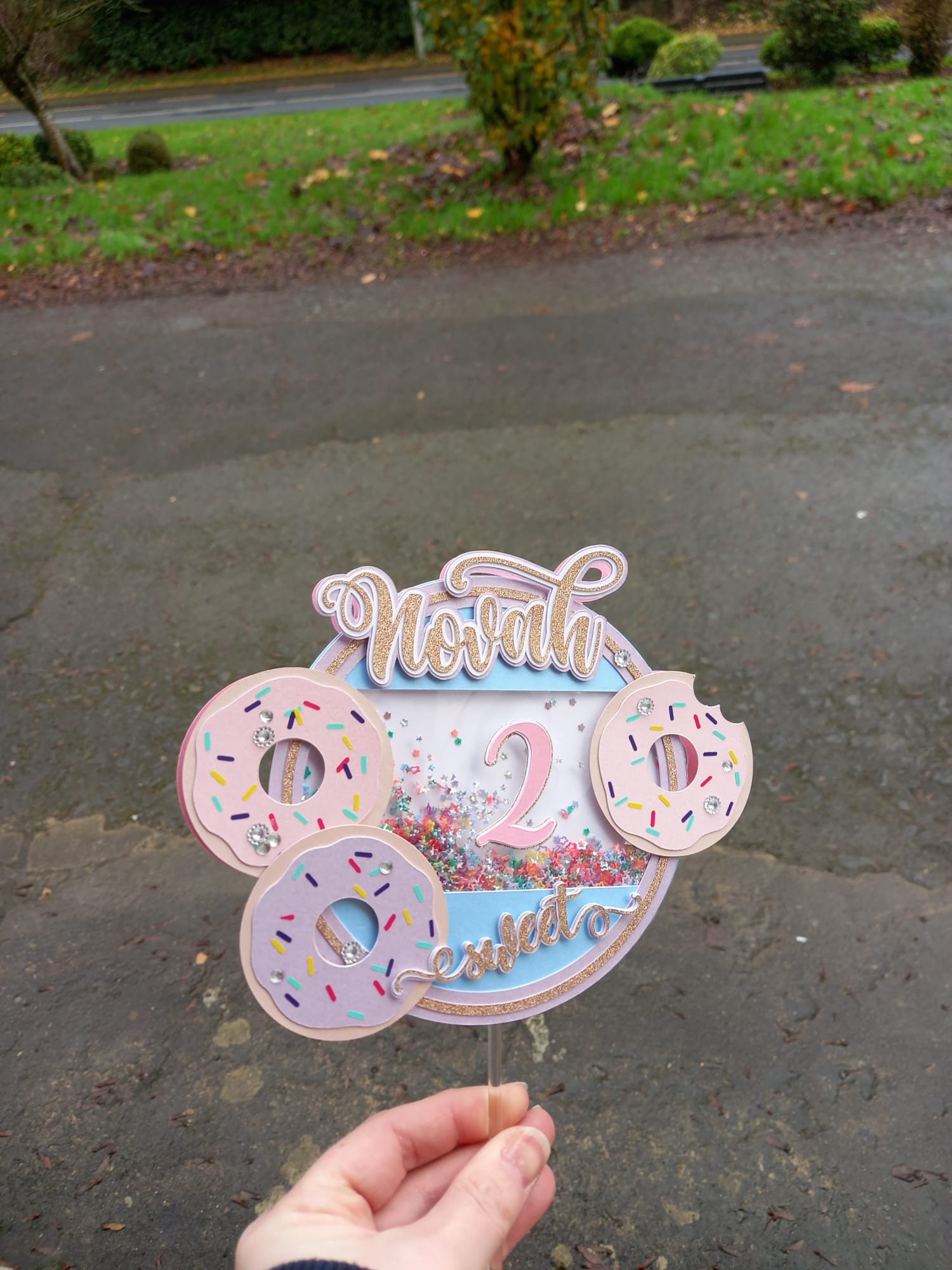 Personalised Donut Themed Cake Topper, Donut Cake Topper, Birthday Cake ...