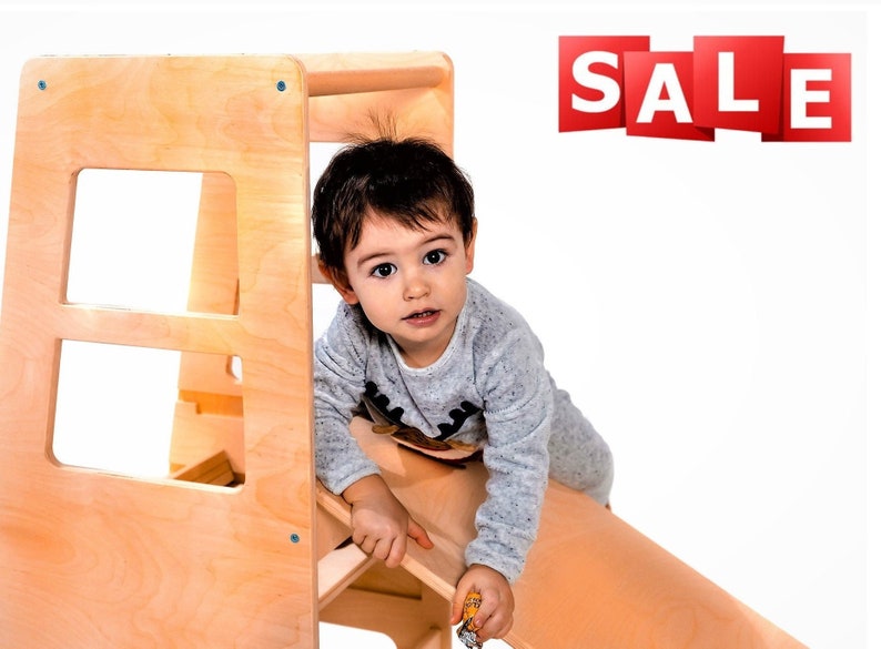 Helper Tower Ramp and Slide Montessori Tower Activity Tower - Etsy