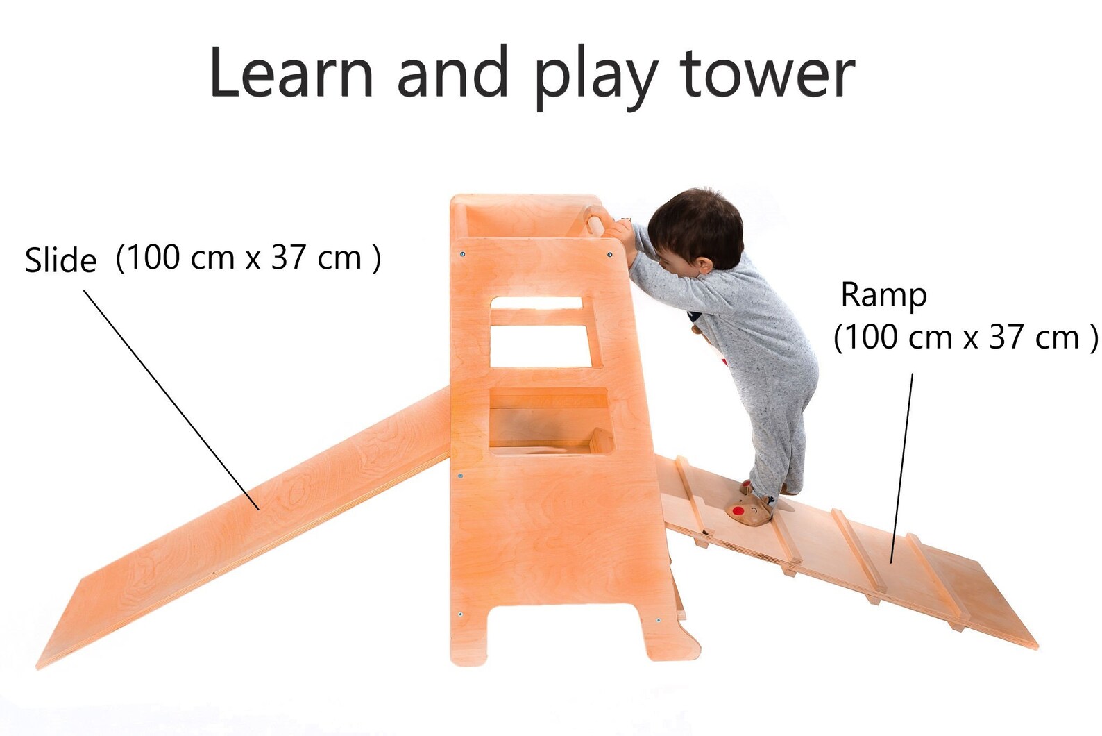 Helper Tower Ramp and Slide Montessori Tower Activity Tower - Etsy