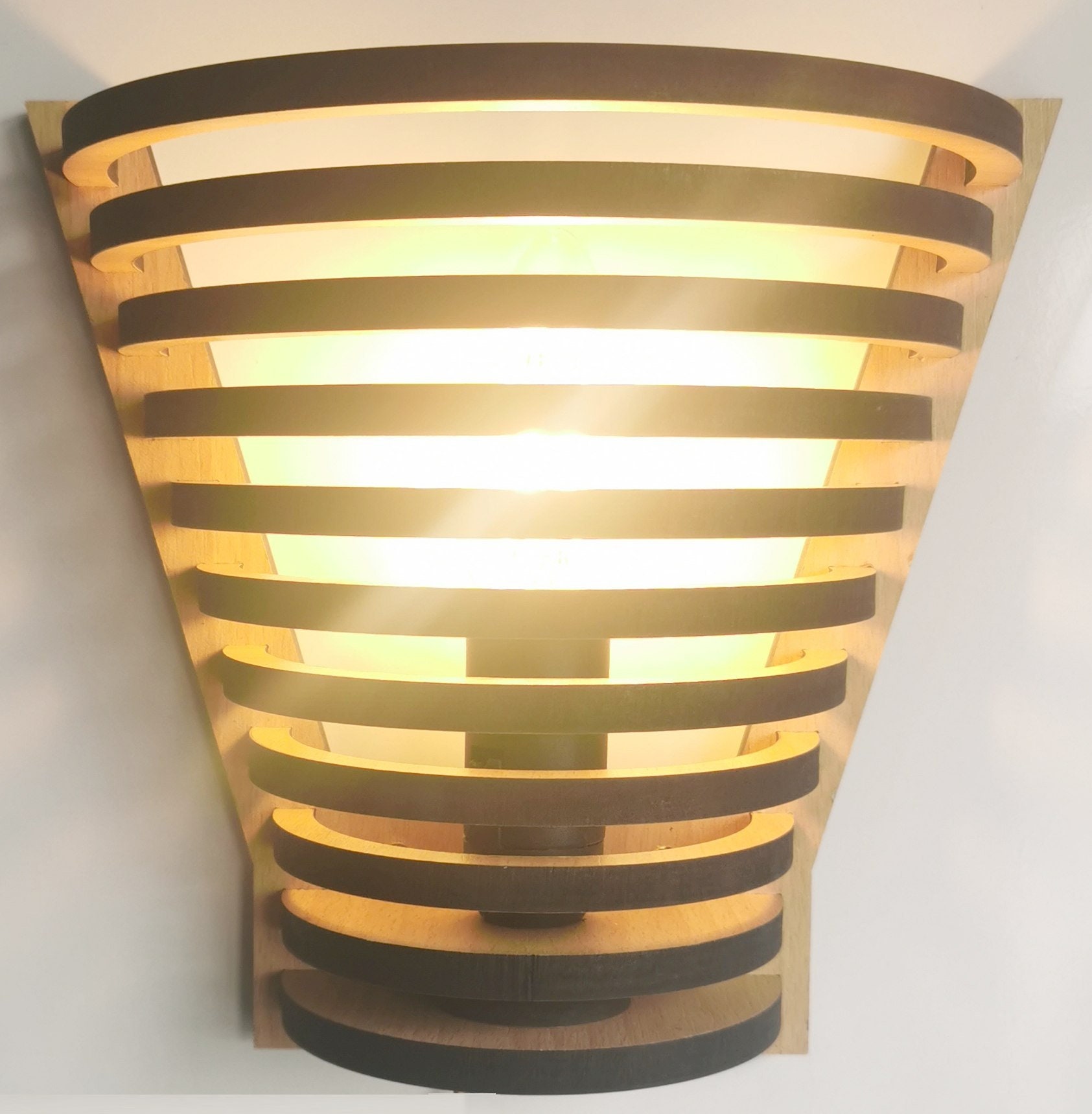 Wooden Wall Light Wooden Wall Lamp Living Room Wall Lamp Bedside Wall ...