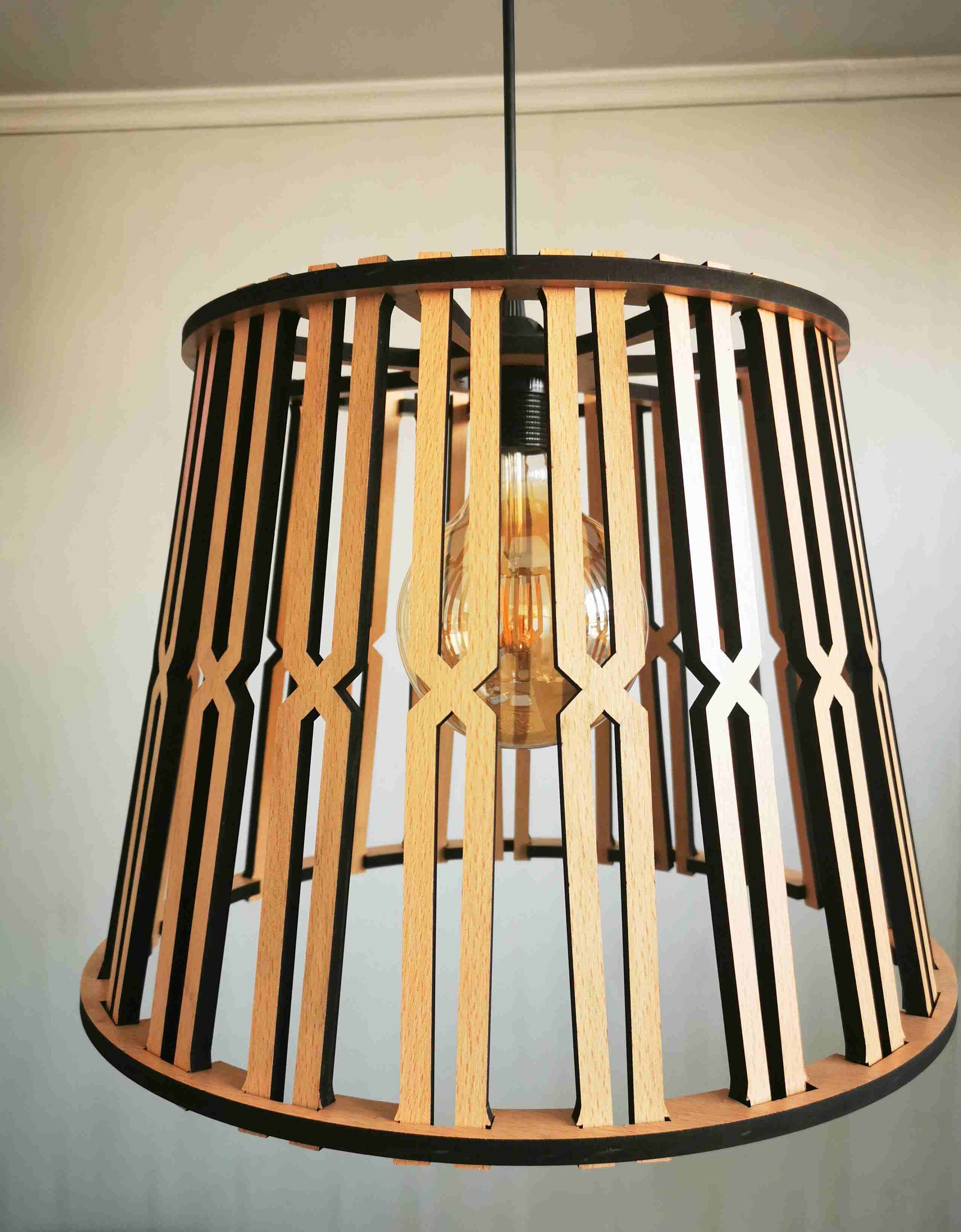 Modern Wood Light, Pendant Light, Wooden Light Fixture, Ceiling Light ...