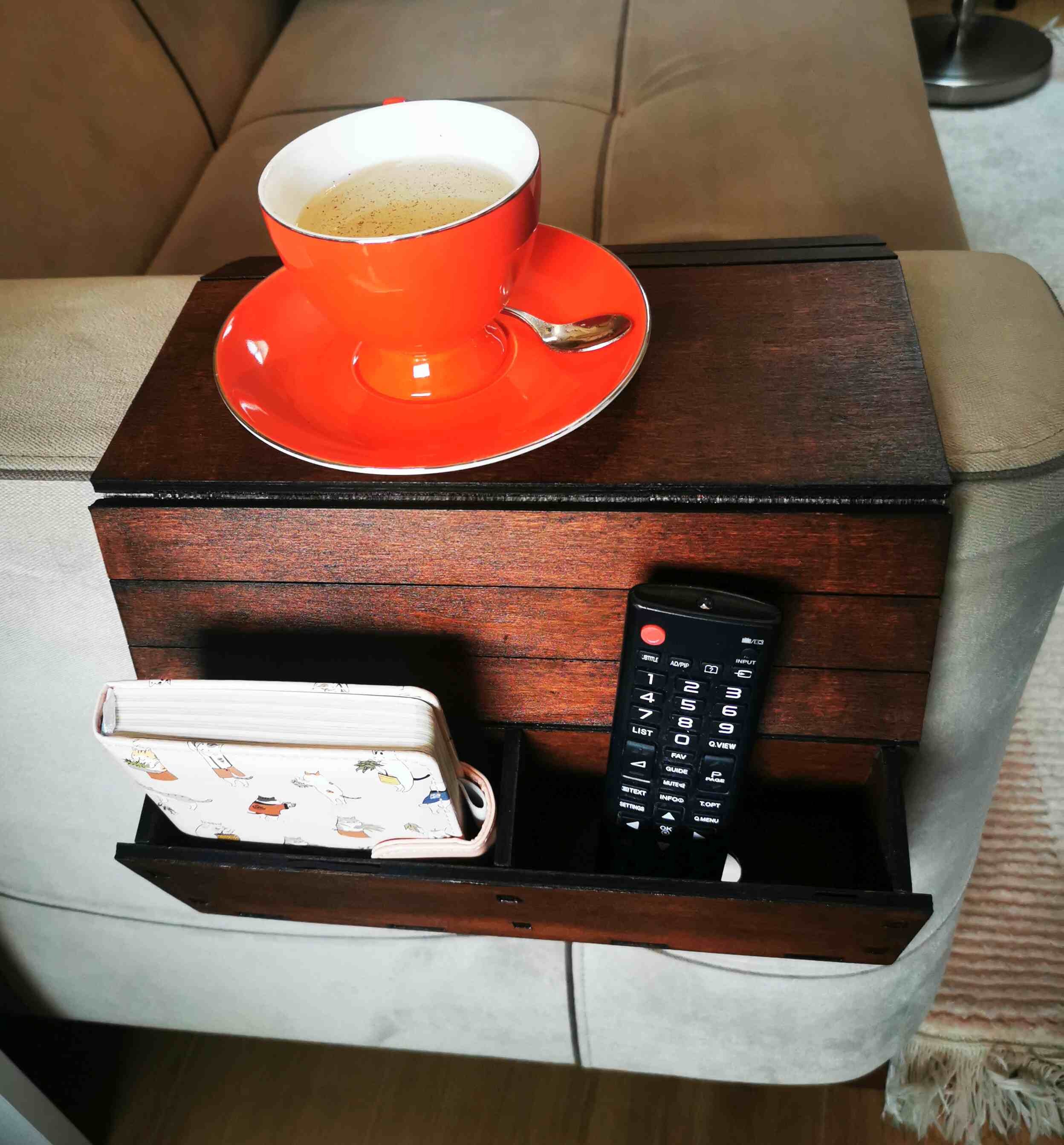 Wooden Flexible Sofa Table With Remote Control and Mobile Phone Holder ...