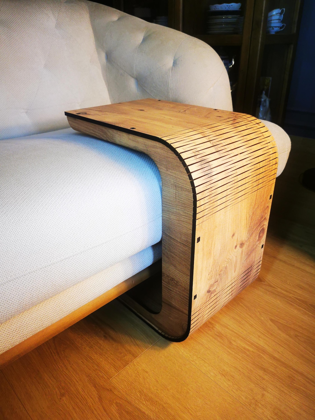Over-couch C Table: Atlantic Pine Sofa Tray - Living Room Side Table - Etsy