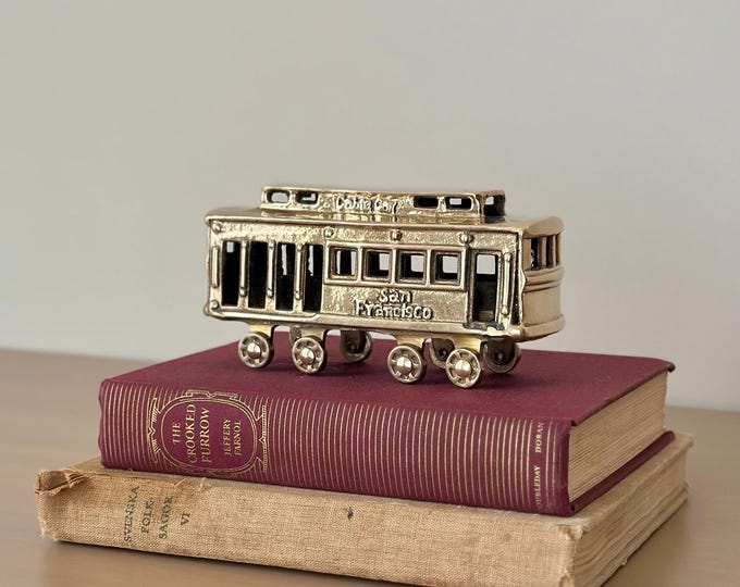 FREE Shipping-vintage Mini Brass San Francisco Cable Car Figurine-san ...