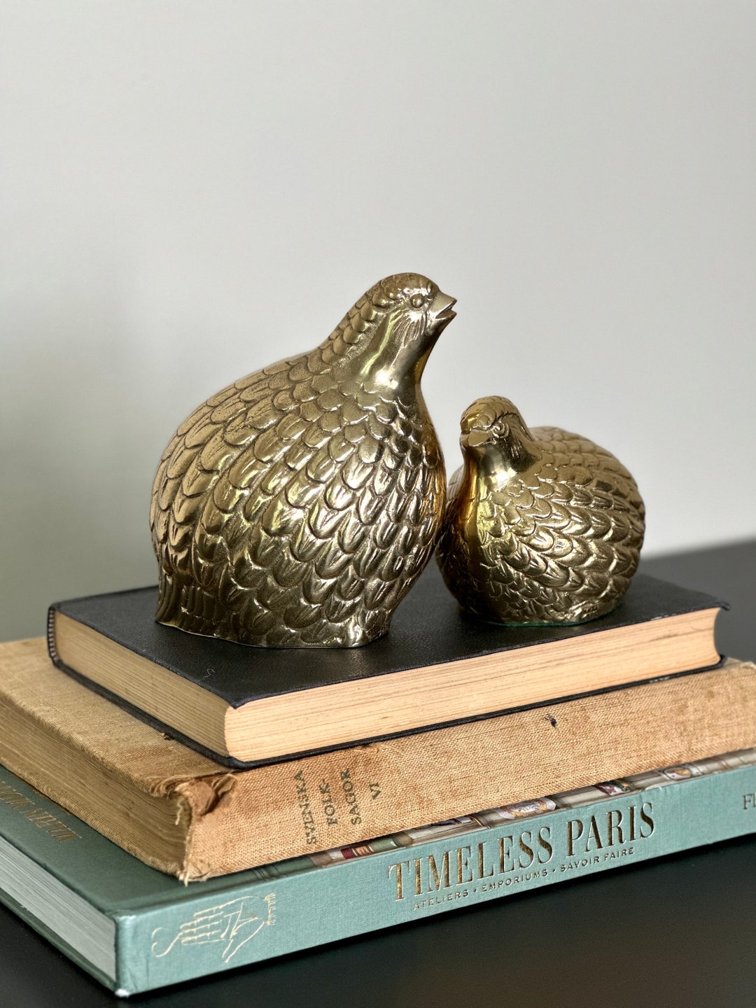 Pair of Vintage Brass Quails / Bird Figurines / Partridge / Decor ...
