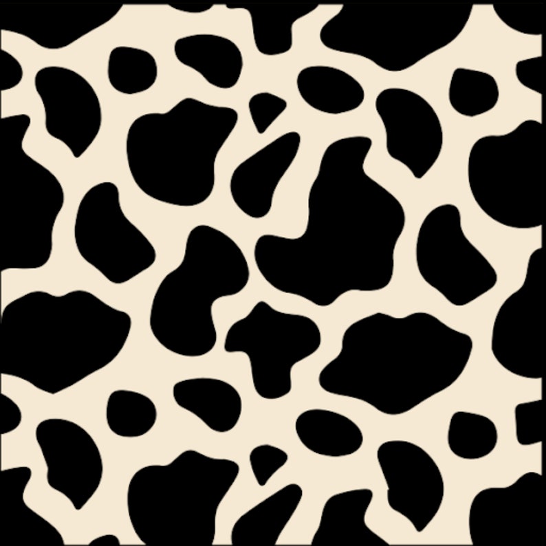 Black and White Small Printed Cow Print Png and Svg Digital Cut File ...