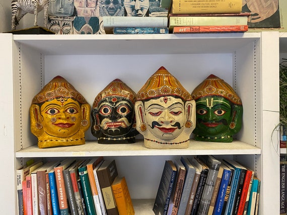 4 Vintage Indian Papier Mache Masks - Etsy