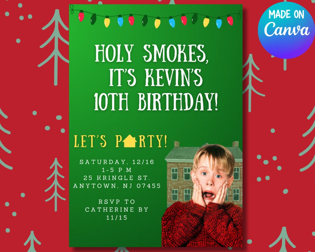 Editable Home Alone Birthday Party Invitation Christmas Party - Etsy