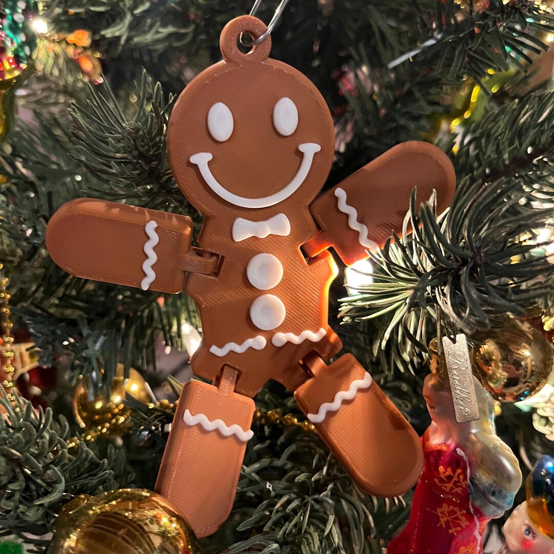 3D Printed Articulated Gingerbread Man Christmas, Stocking Stuffer ...