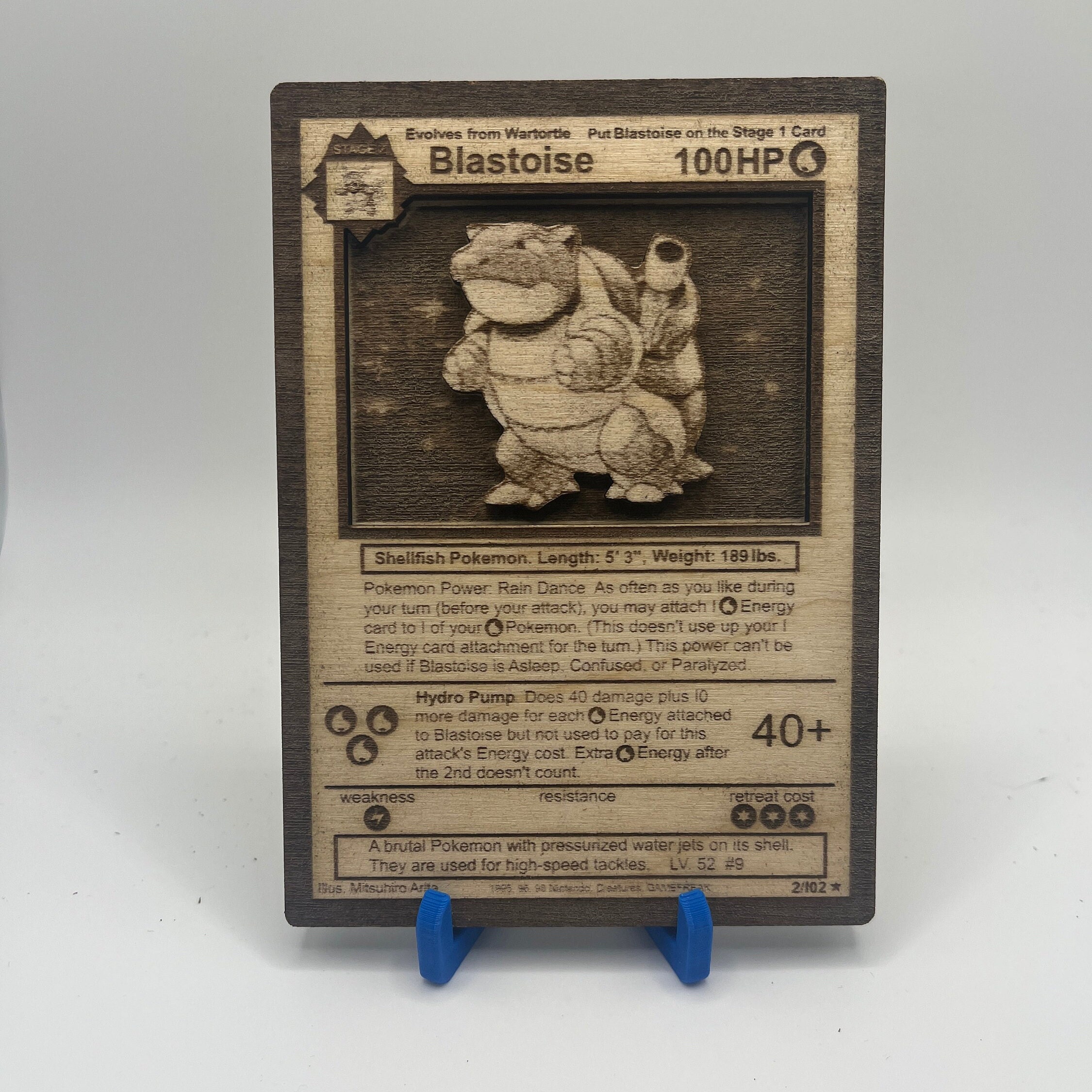 Laser Engraved Wood Stacked Pokémon Cards Charizard, Venusaur, and ...