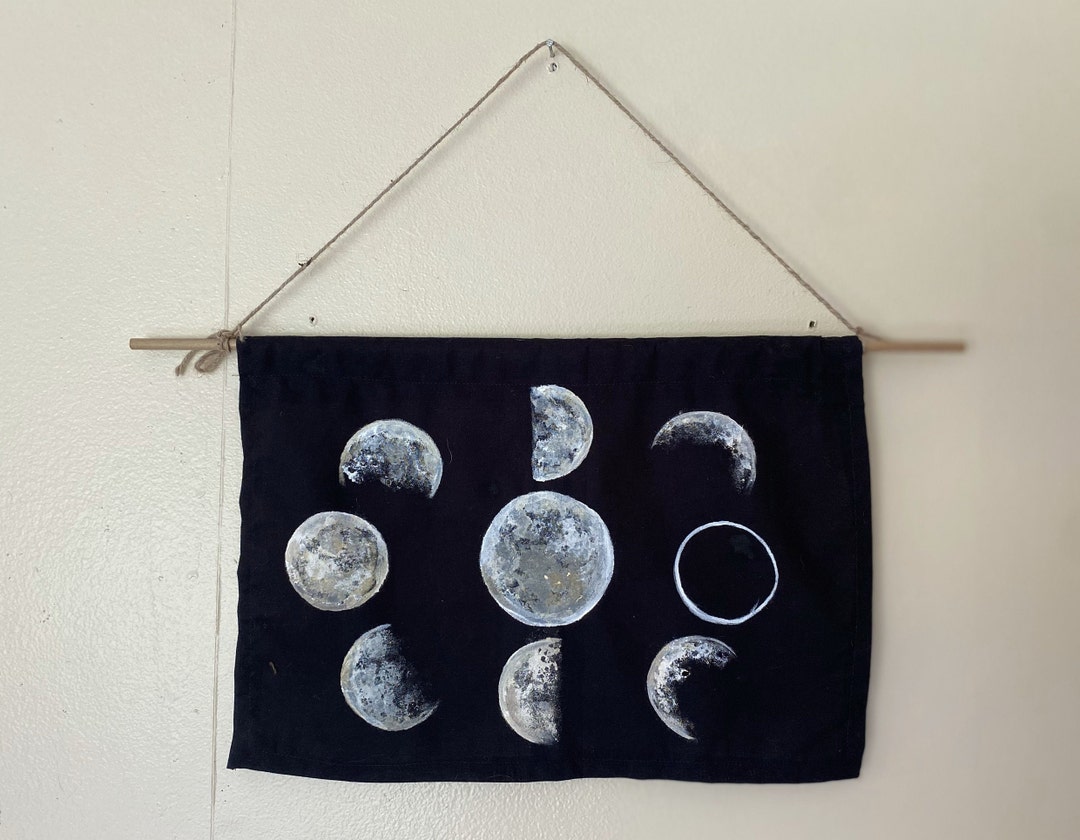 Painted Moon Phase Wall Hanging - Etsy