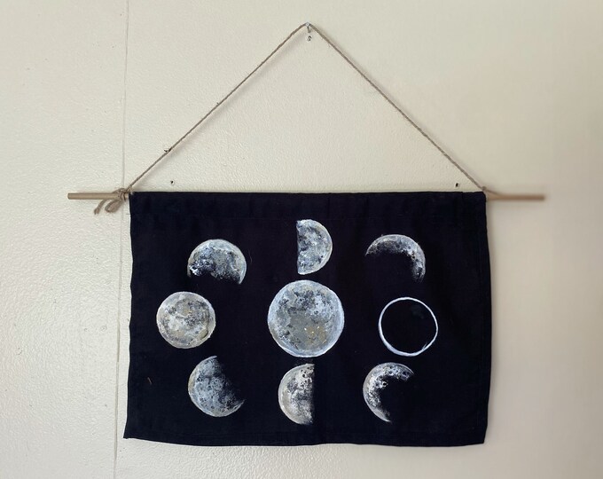Handmade Moon Phase Banner - Custom Handmade Moon Phase Wall Hanging ...