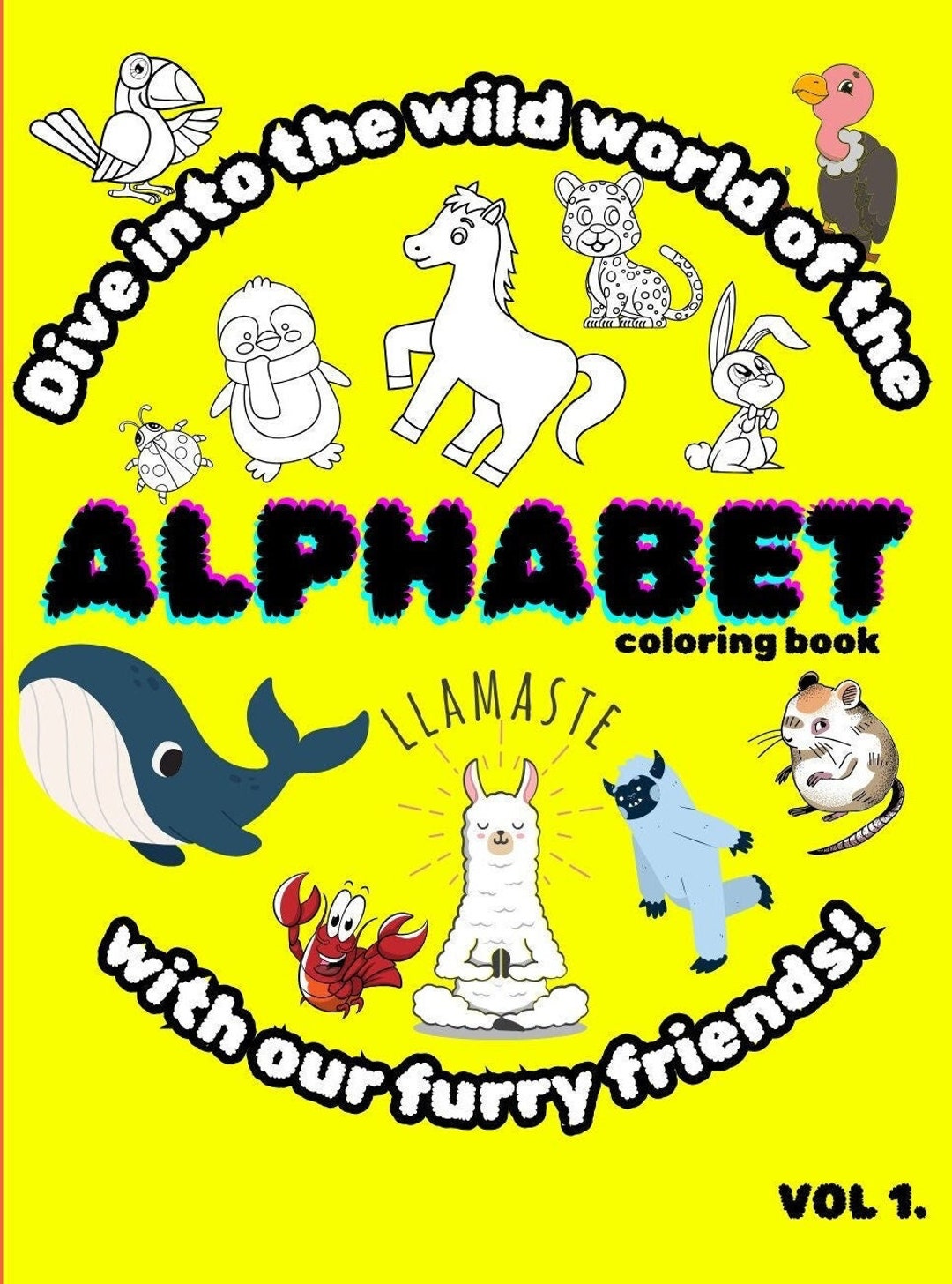 ABC Animal Adventures: A Coloring Book of Creature - Etsy