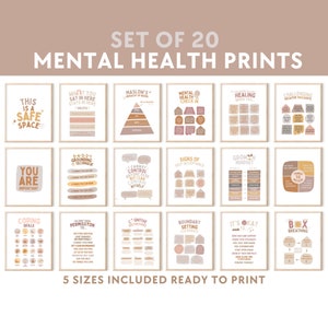 20 Boho Therapist Office Decor Social Worker Posters Therapy Art ...