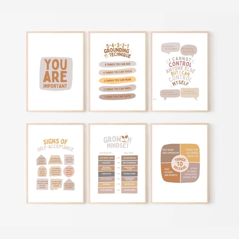 20 Boho Therapist Office Decor Social Worker Posters Therapy Art ...