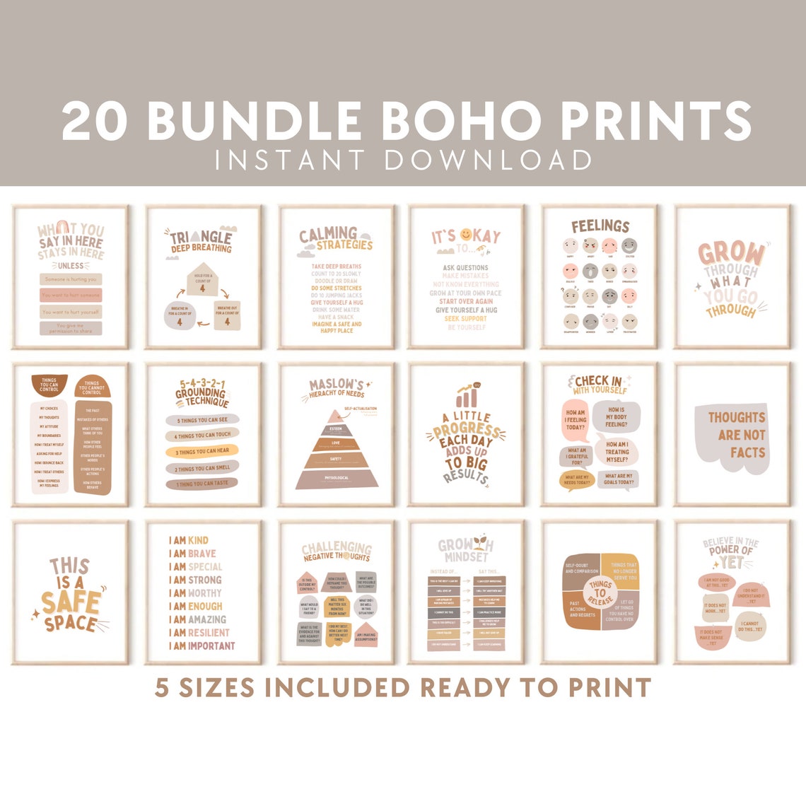 20 Boho Social Worker Office Decor Poster School Psychologist Wall Art ...