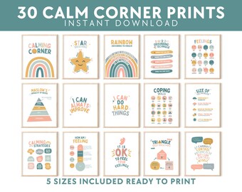 Calming Corner Poster Classroom Calm Down Decor Social Emotional Wall ...