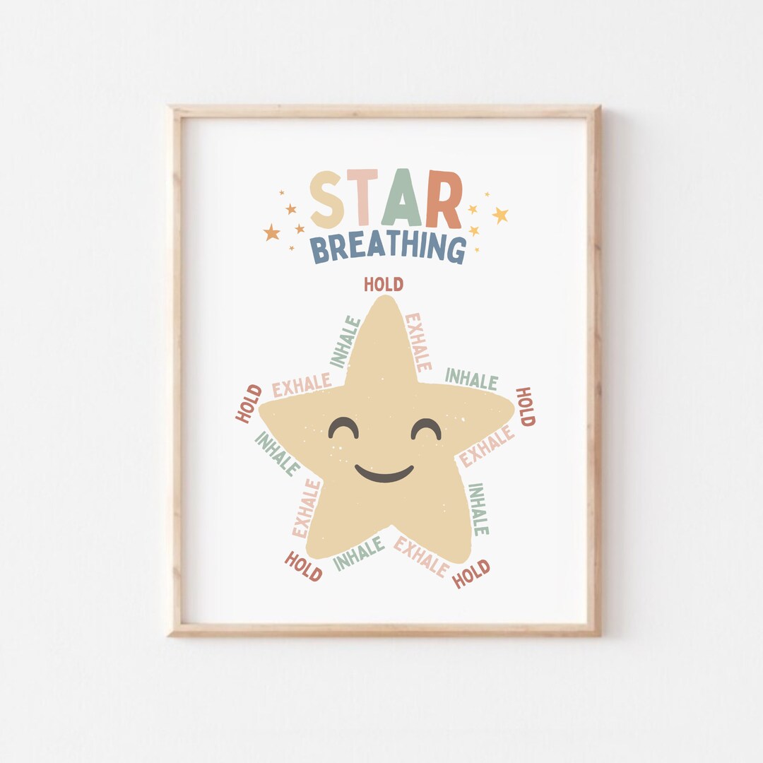Star Breathing Technique Counseling Posters Therapy Office Decor Gift ...