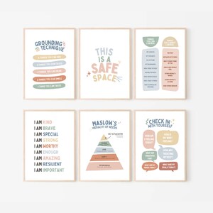 Set of 18 Bundle School Counseling Signs Posters Counselor Therapy Wall ...