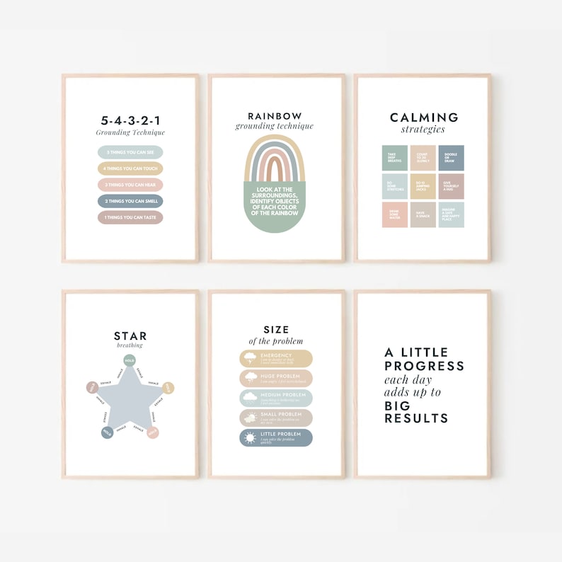 30 Calming Corner Wall Art Poster Calm Down Strategies Sign - Etsy