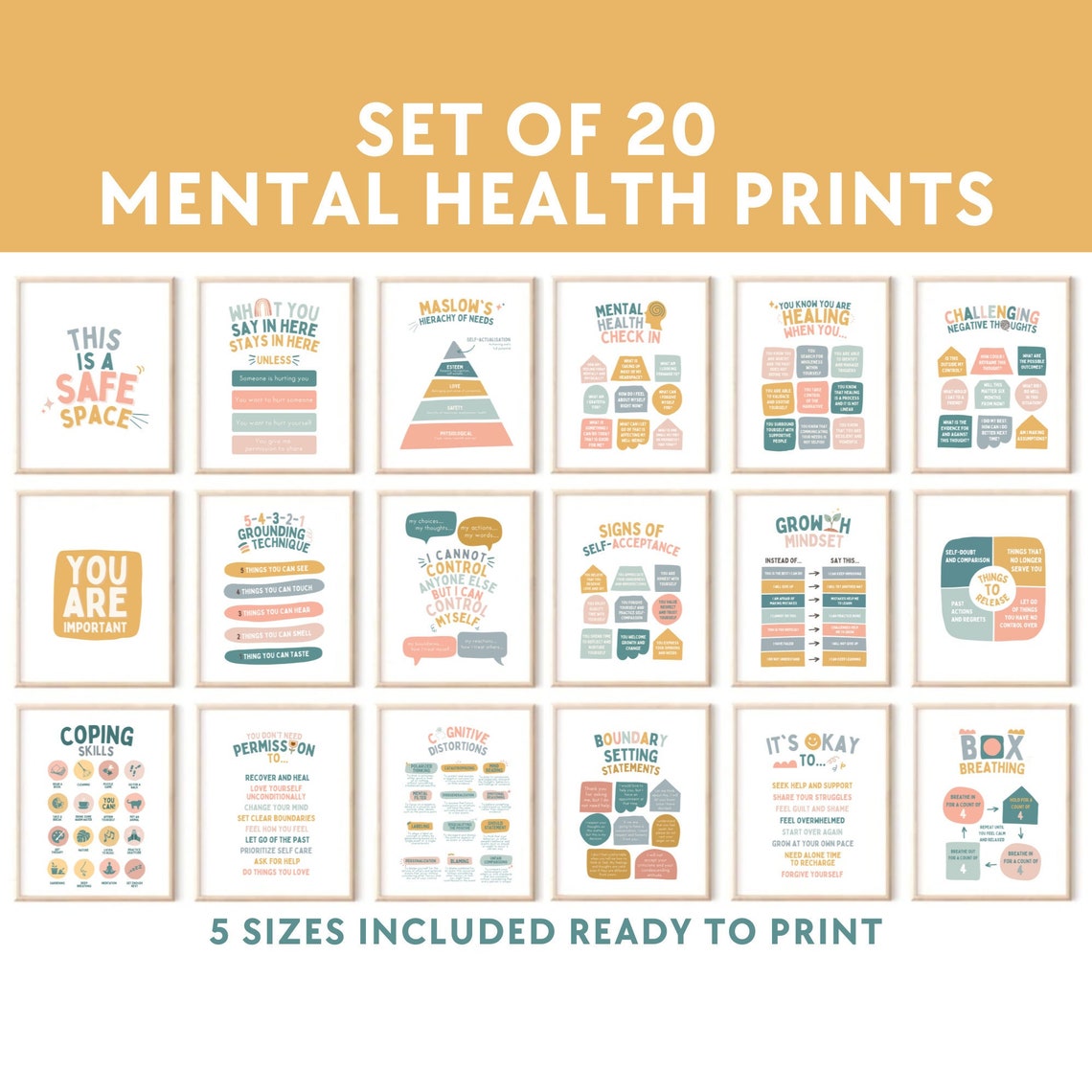 20 Therapist Office Decor Social Worker Posters Therapy Art Counselor ...