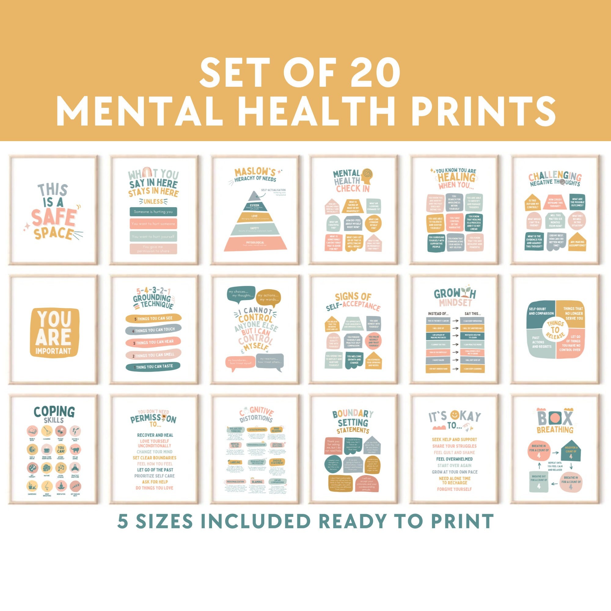 20 Therapist Office Decor Social Worker Posters Therapy Art Counselor ...