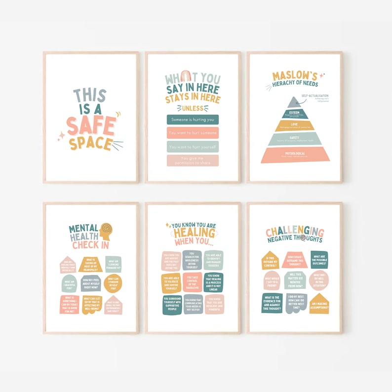 20 Therapist Office Decor Social Worker Posters Therapy Art Counselor ...