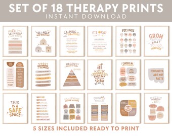 18 Bundle Boho School Counseling Signs Posters Counselor Therapy Wall ...