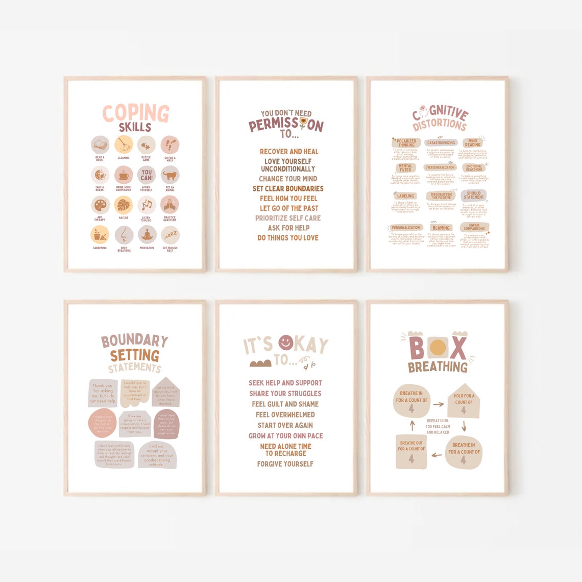 20 Boho Therapist Office Decor Social Worker Posters Therapy Art ...