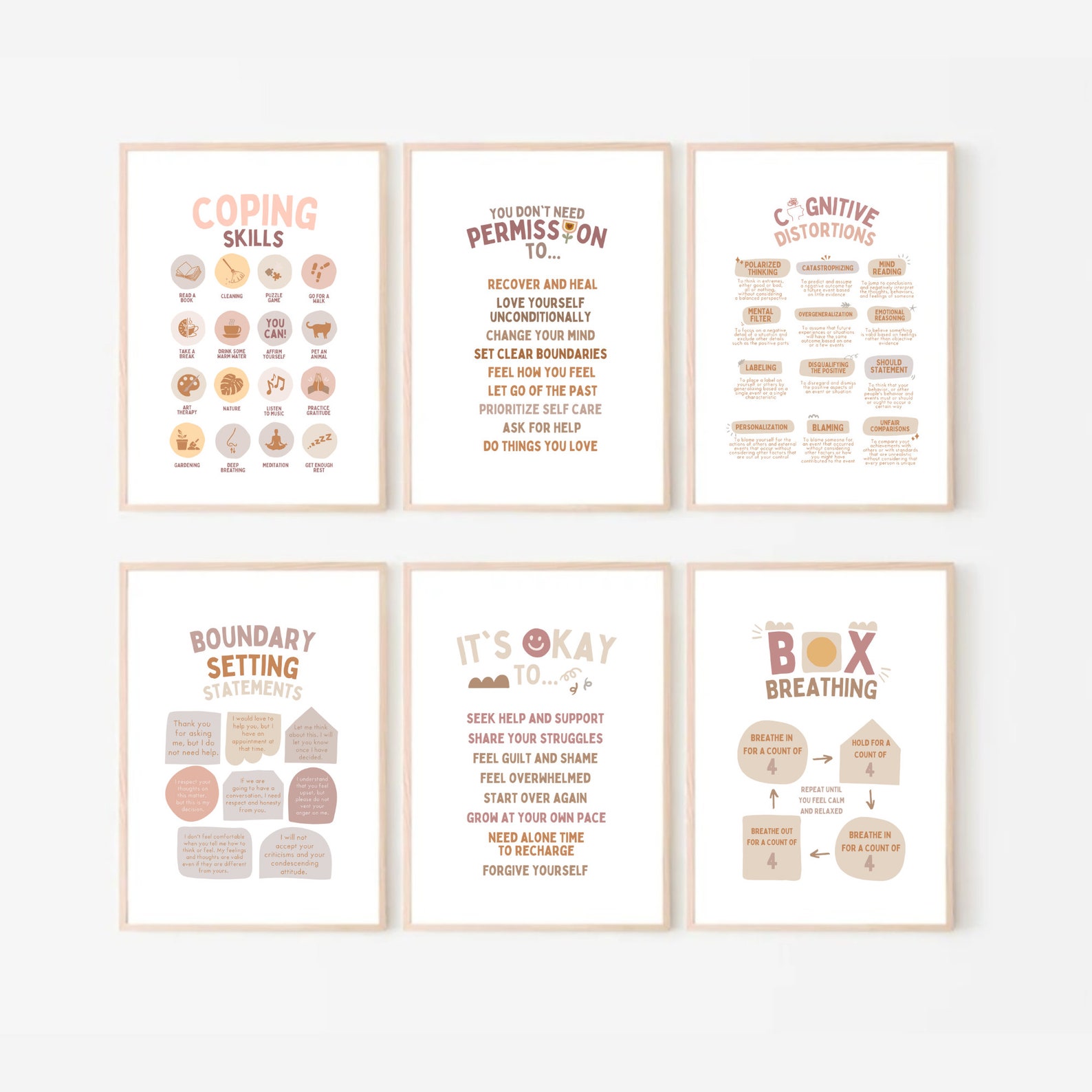 20 Boho Therapist Office Decor Social Worker Posters Therapy Art ...