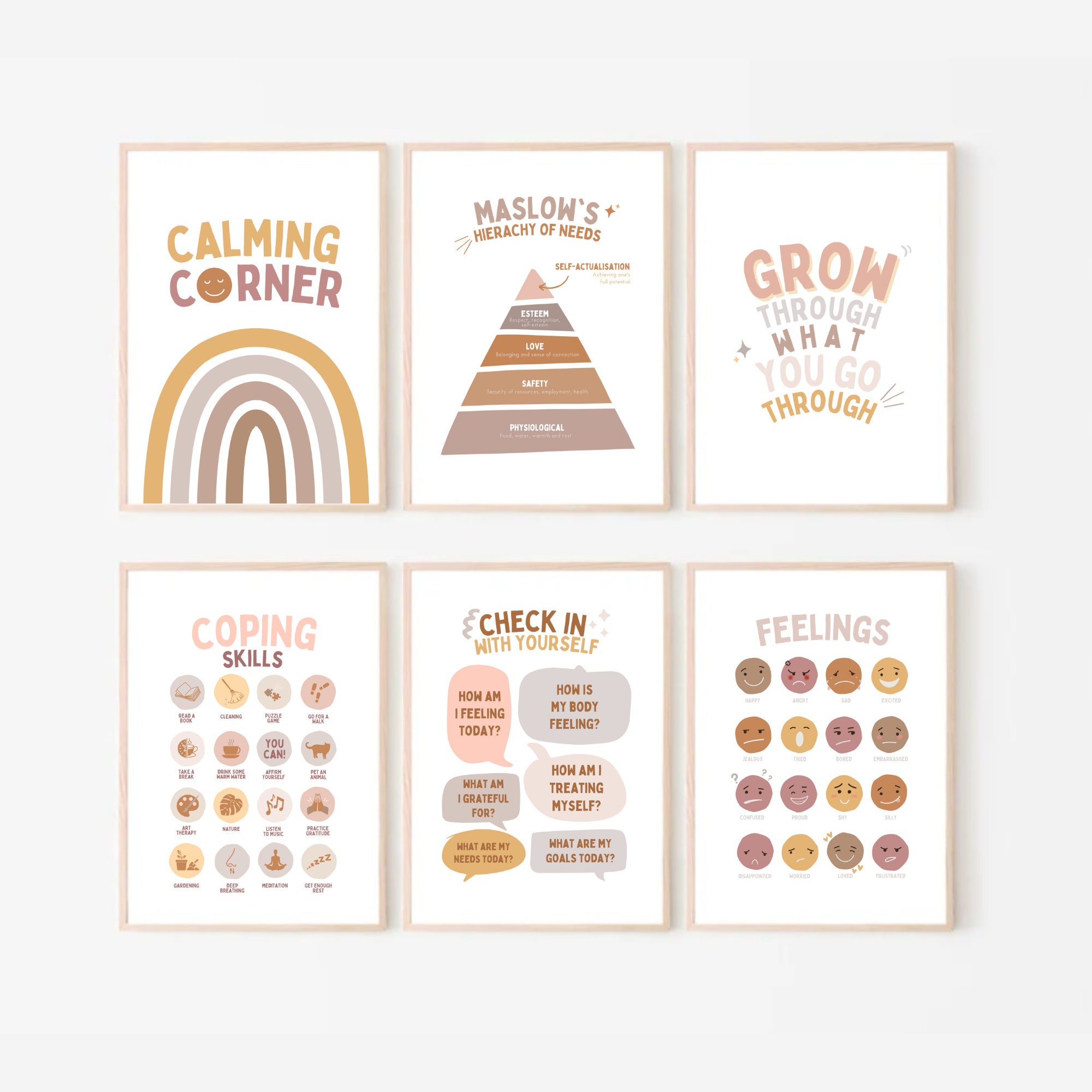30 Boho Calm Corner Bundle Posters Prints Calming Down Strategies ...