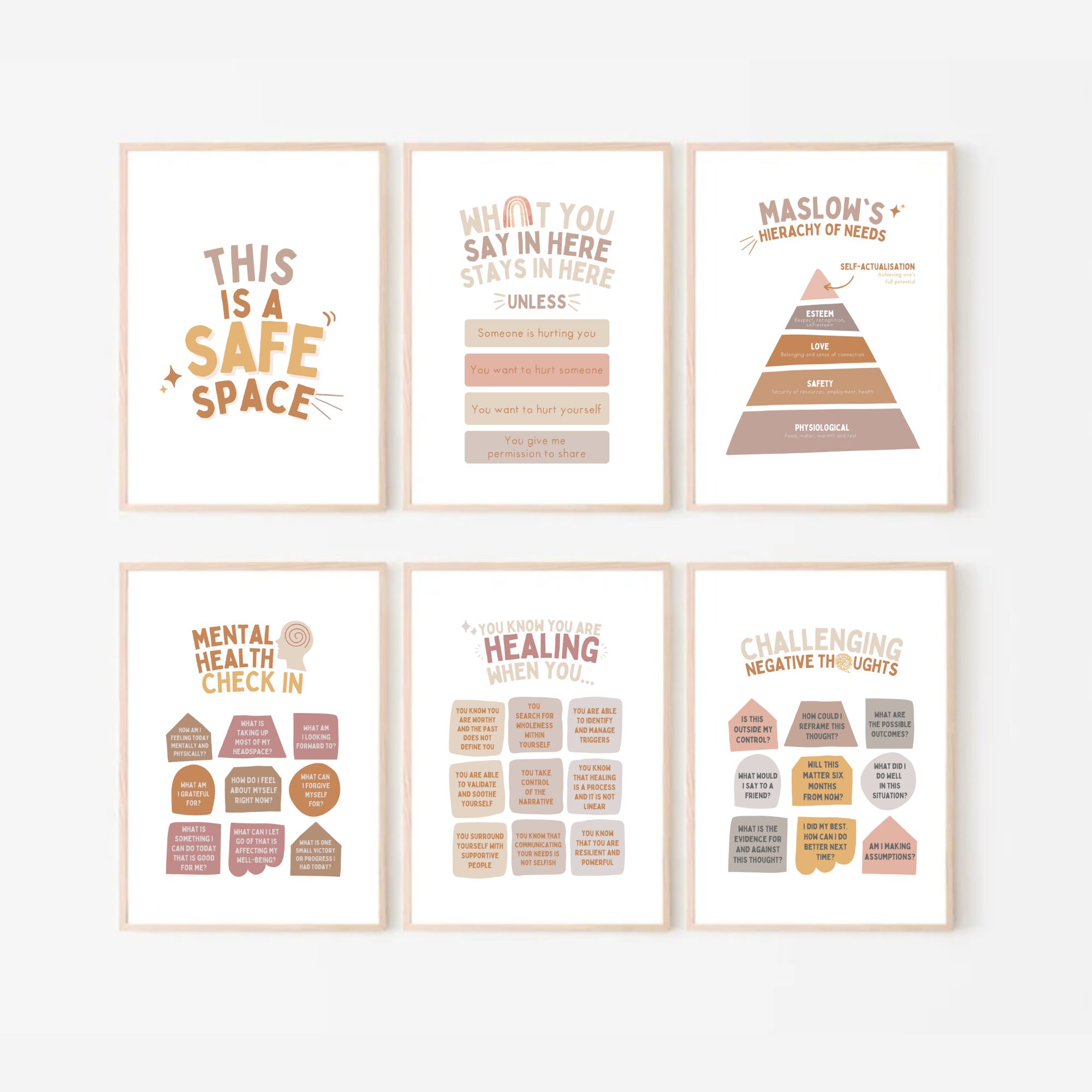 20 Boho Therapist Office Decor Social Worker Posters Therapy Art ...