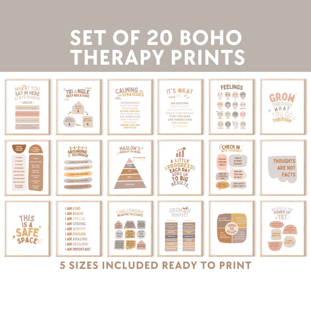 20 Boho School Psychology Office Decor Poster Counselling Wall Art ...