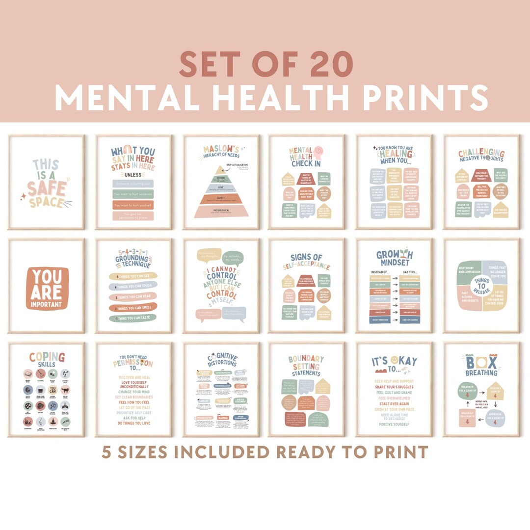 20 Therapist Office Decor Social Worker Posters Therapy Wall Art ...