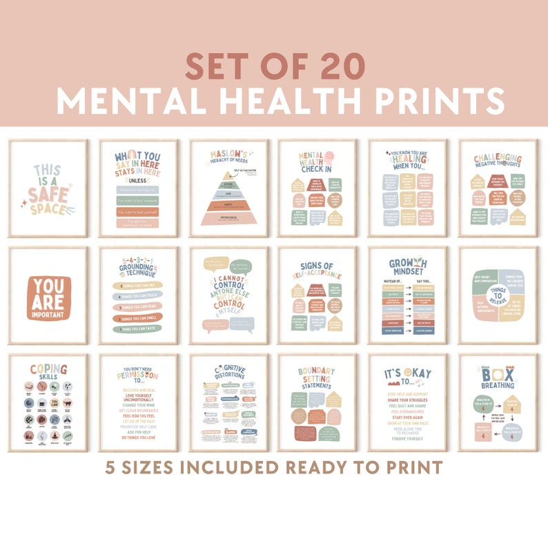 20 Therapist Office Decor Social Worker Posters Therapy Wall Art ...