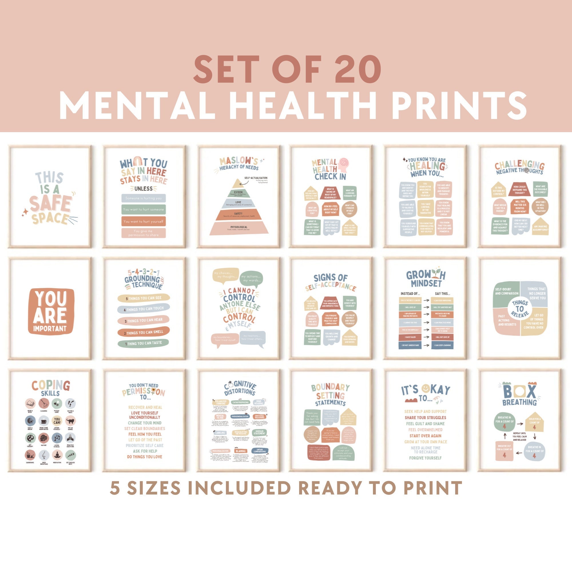 20 Therapist Office Decor Social Worker Posters Therapy Wall Art ...