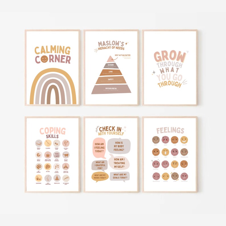 30 Boho Calming Corner Wall Art Poster Calm Down Strategies Sign ...