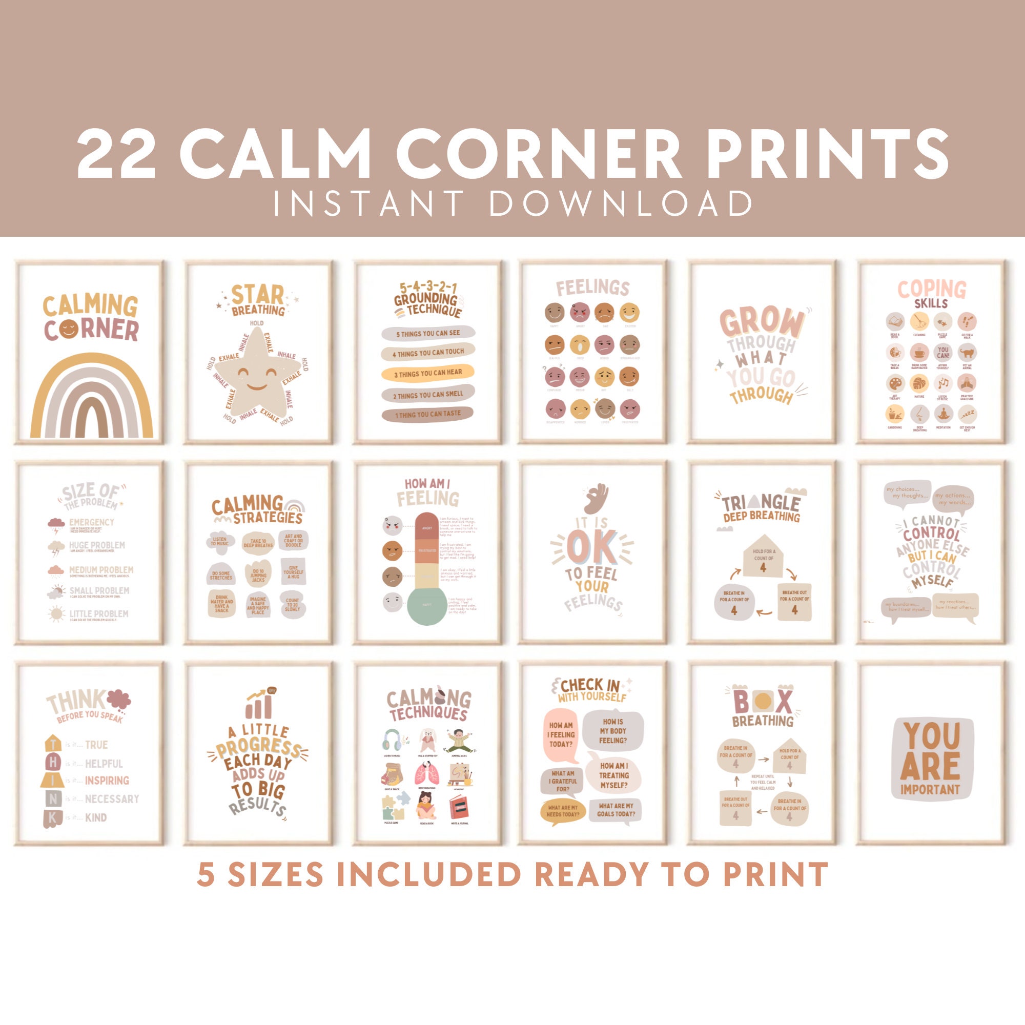 22 Boho Calming Corner Strategies Poster Calm Down Posters - Etsy