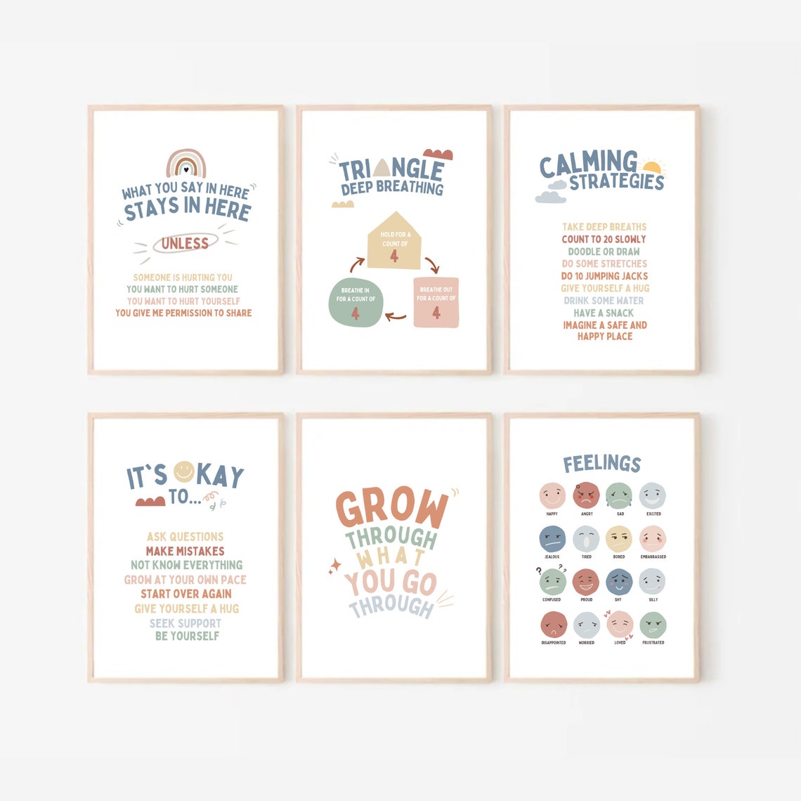 Set of 18 Bundle School Counseling Signs Posters Counselor Therapy Wall ...