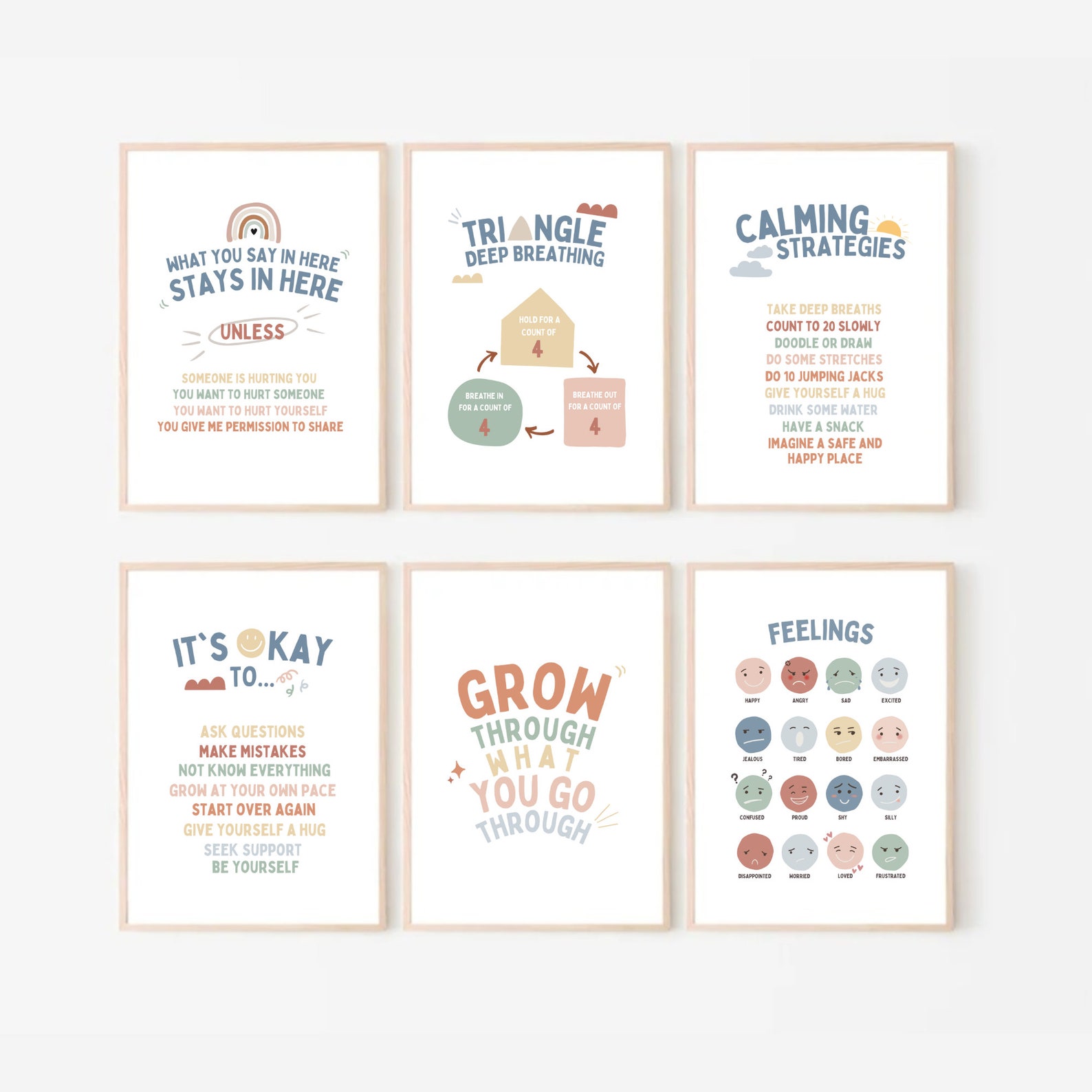 Set of 18 Bundle School Counseling Signs Posters Counselor Therapy Wall ...