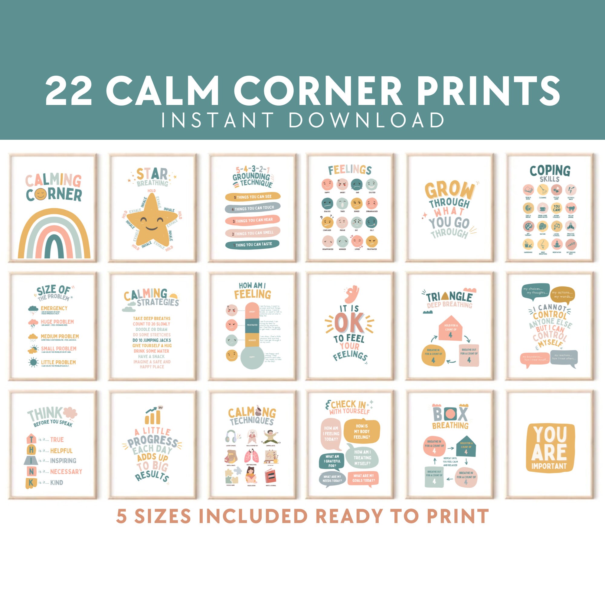 22 Calming Corner Strategies Poster Calm Down Posters Printable Coping ...