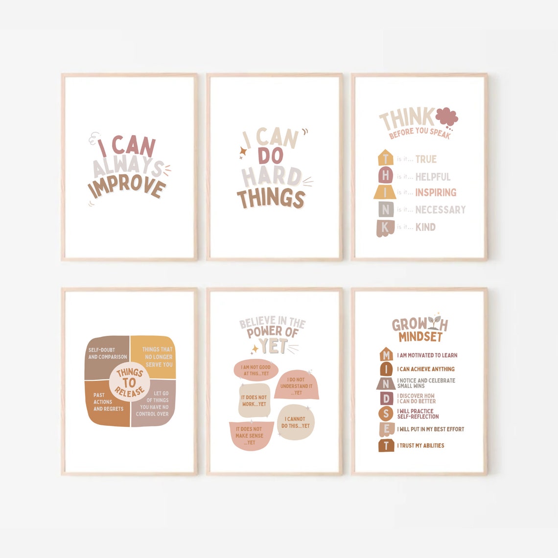 Set of 30 Boho Calm Down Corner Posters Sign Kit Calming Decor Print ...