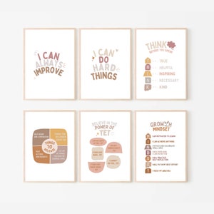 Set of 30 Boho Calm Down Corner Posters Sign Kit Calming Decor Print ...