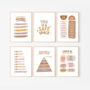 18 Bundle Boho School Counseling Signs Posters Counselor Therapy Wall ...