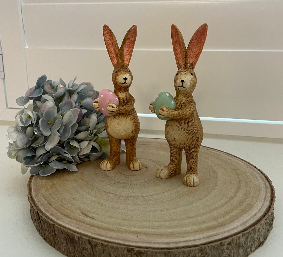 Hand-painted Ceramic Easter Bunny Ornament: Shabby Chic Easter Decor - Etsy