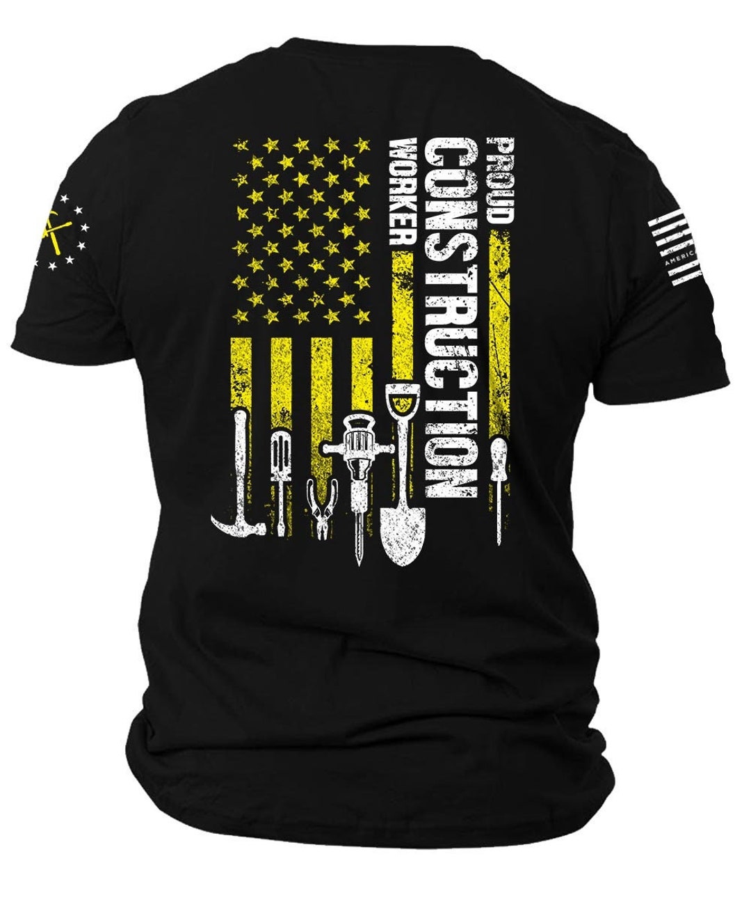 Proud Construction Worker American Flag Shirt | American Flag ...
