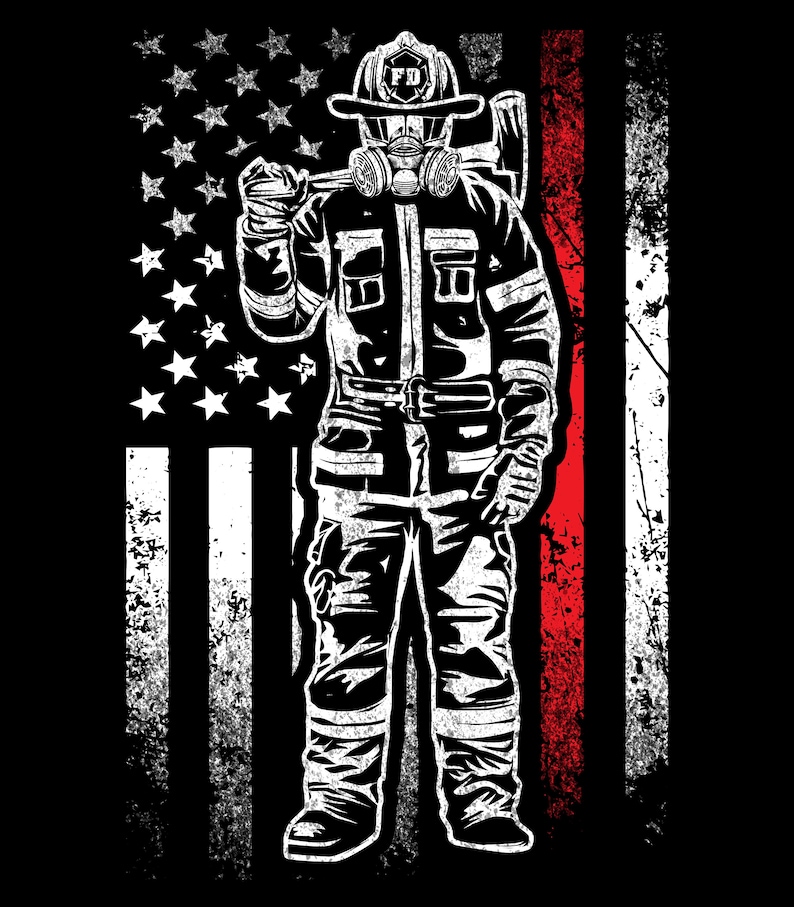 Firefighter Thin Red Line American Flag Hoodie Thin Red Line - Etsy