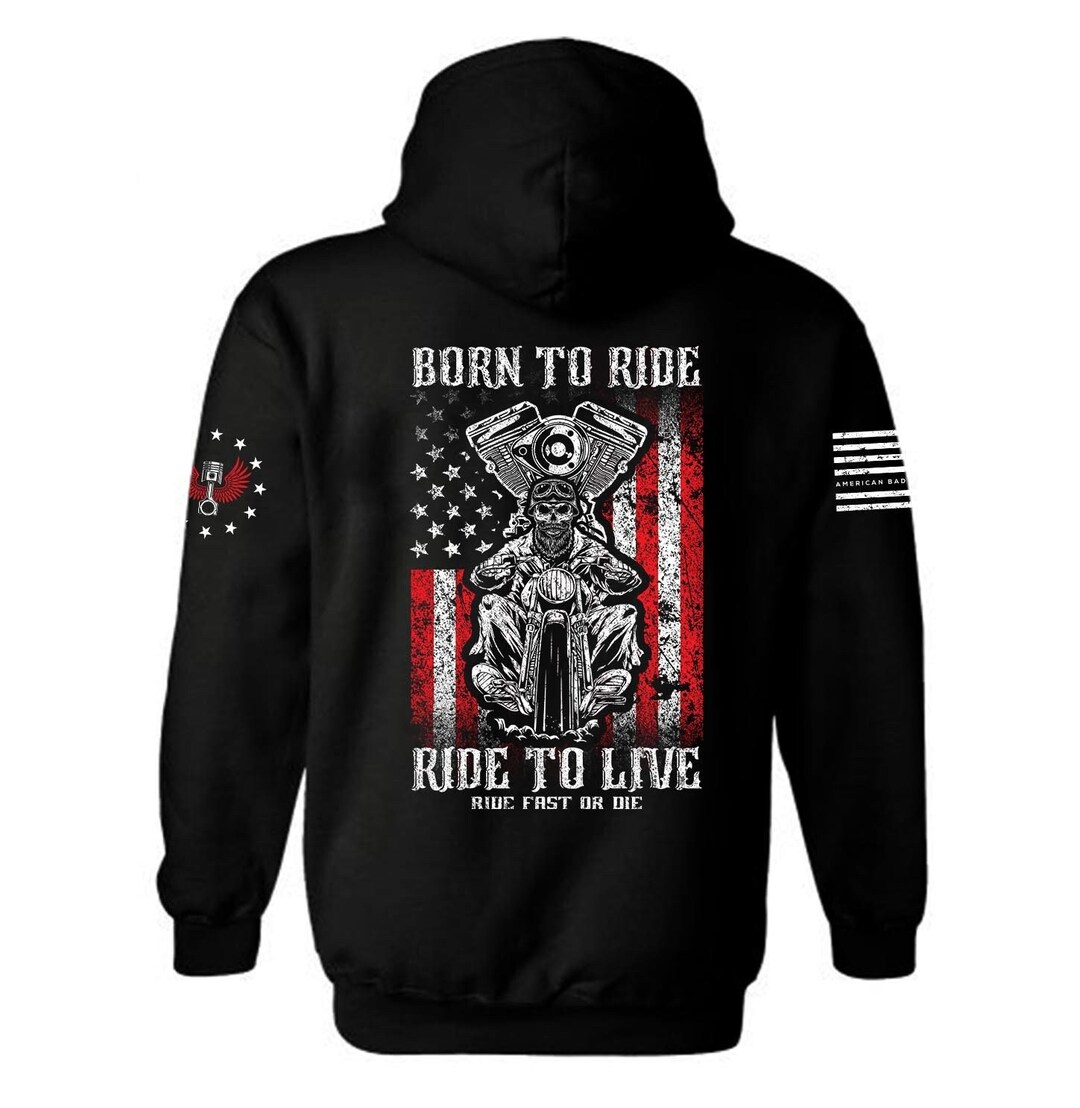 Born to Ride | Ride to Live | American Flag Motorcycles Patriotic ...