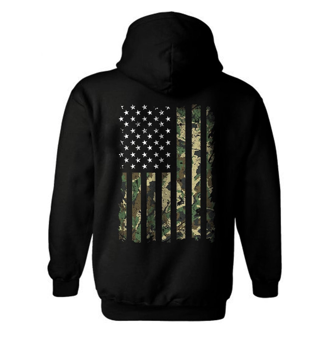 US Army Camouflage American Flag Patriotic Hoodie Military Camouflage ...
