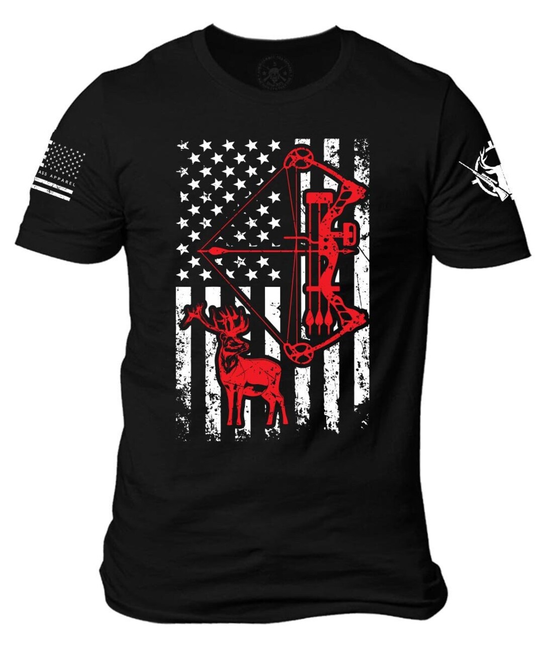 American Flag Buck Deer Hunting Crossbow T-shirt | Hunting Season ...